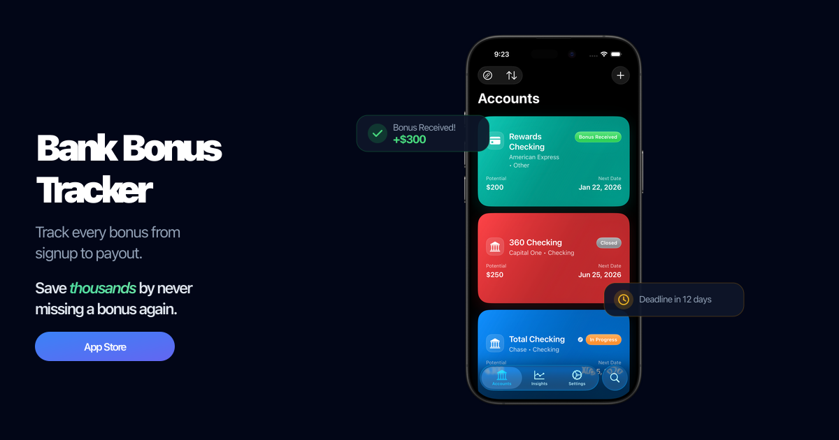 Bank Bonus Tracker — Turn Bank Bonuses Into a Strategy